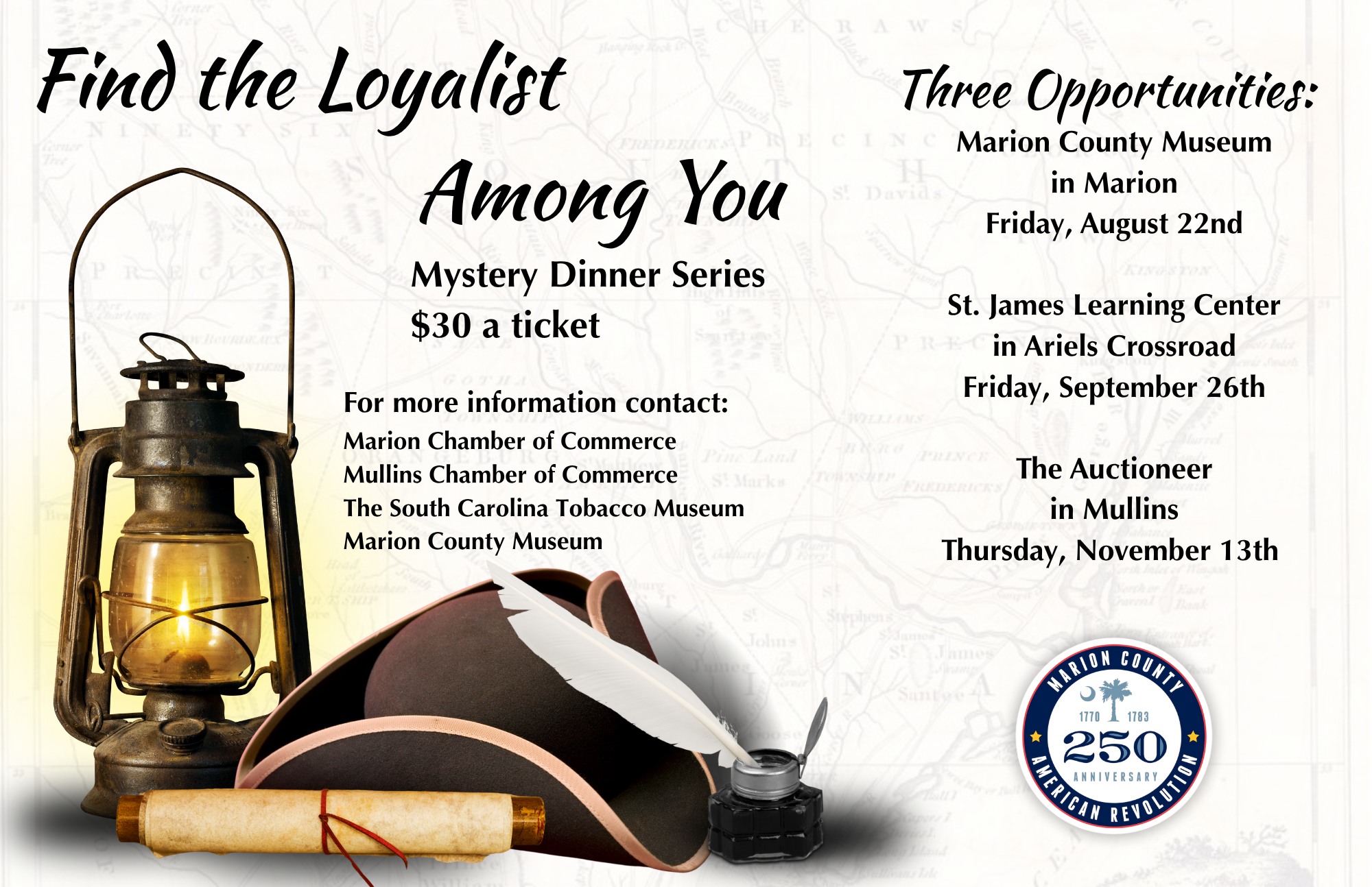 Marion Museum Mystery Dinner – City of Marion, South Carolina