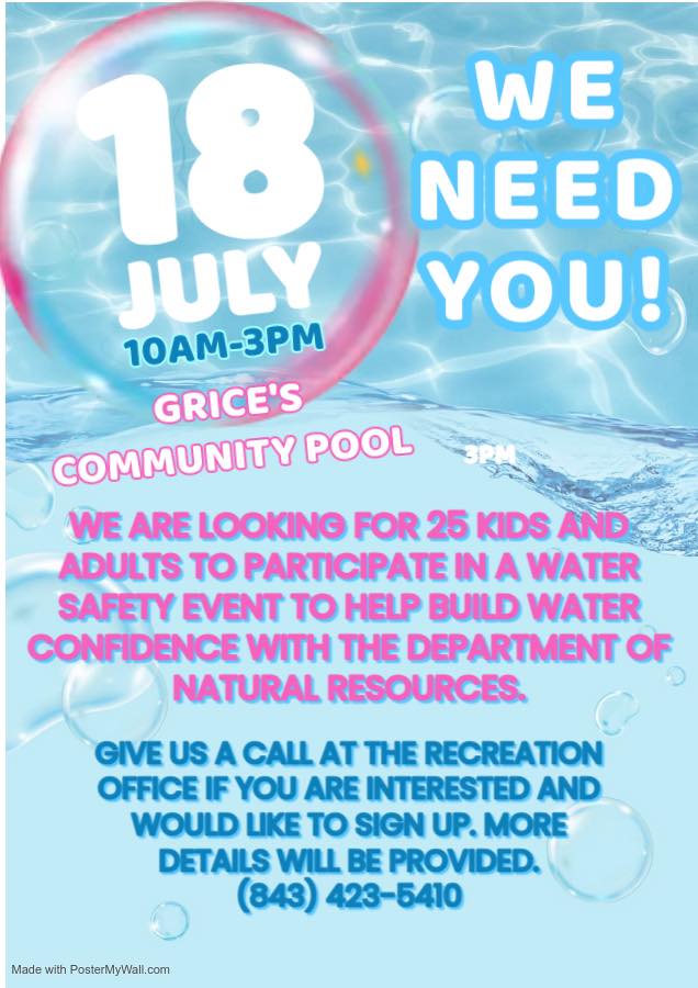 SC DNR Water Safety – City of Marion, South Carolina